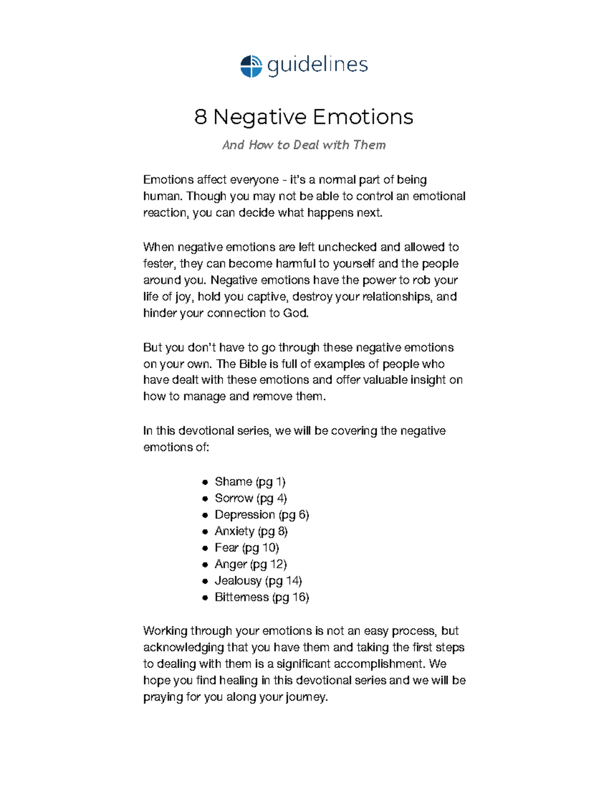 8 Negative Emotions - 8 Negative Emotions And How to Deal with Them ...