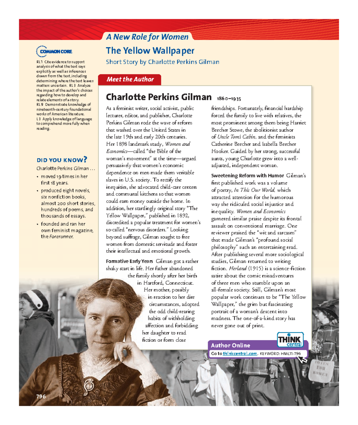 The+Yellow+Wallpaper+-+author+%26+story - A New Role for Women The ...