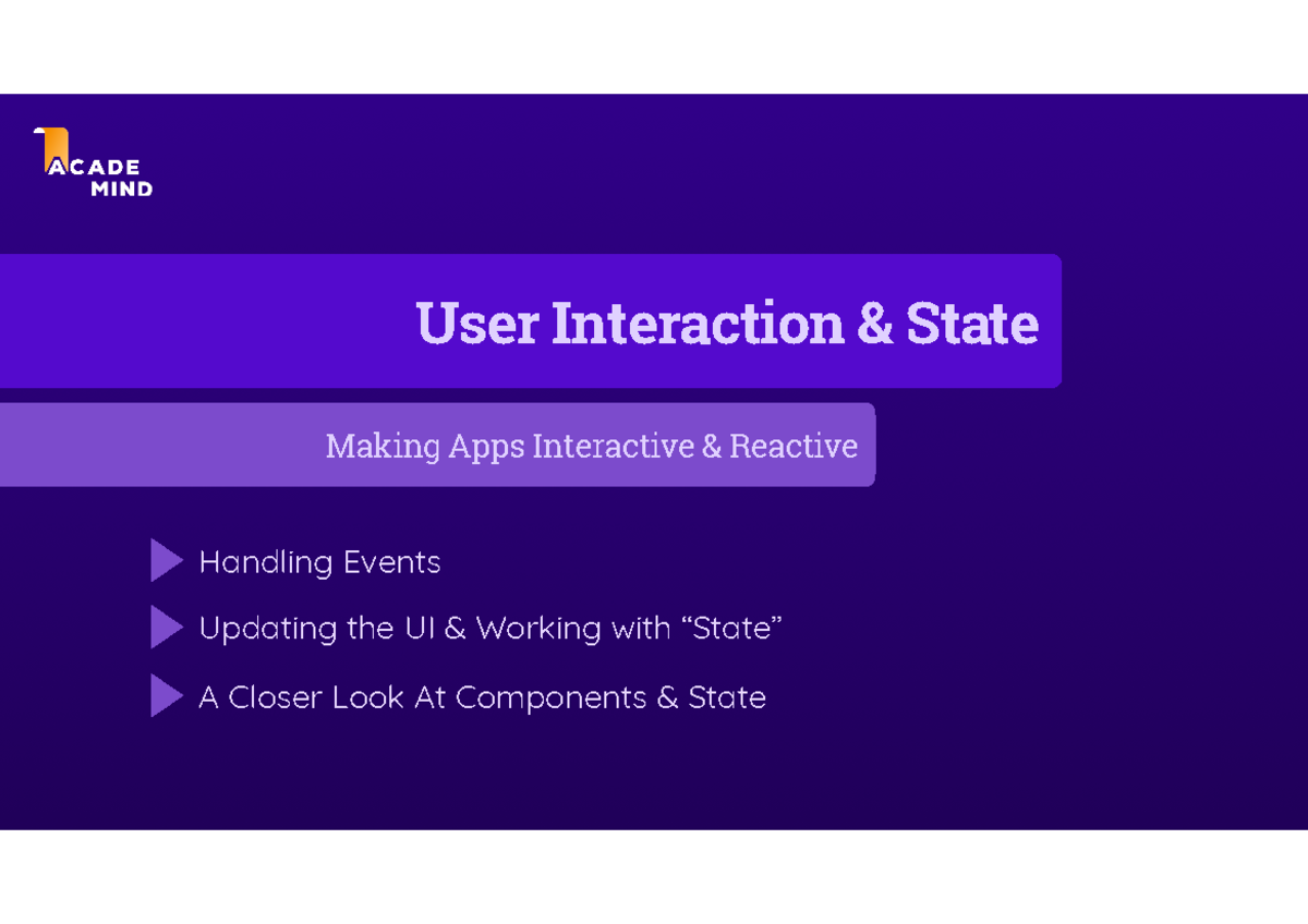 react complet guide for programmers - User Interaction & State Making ...
