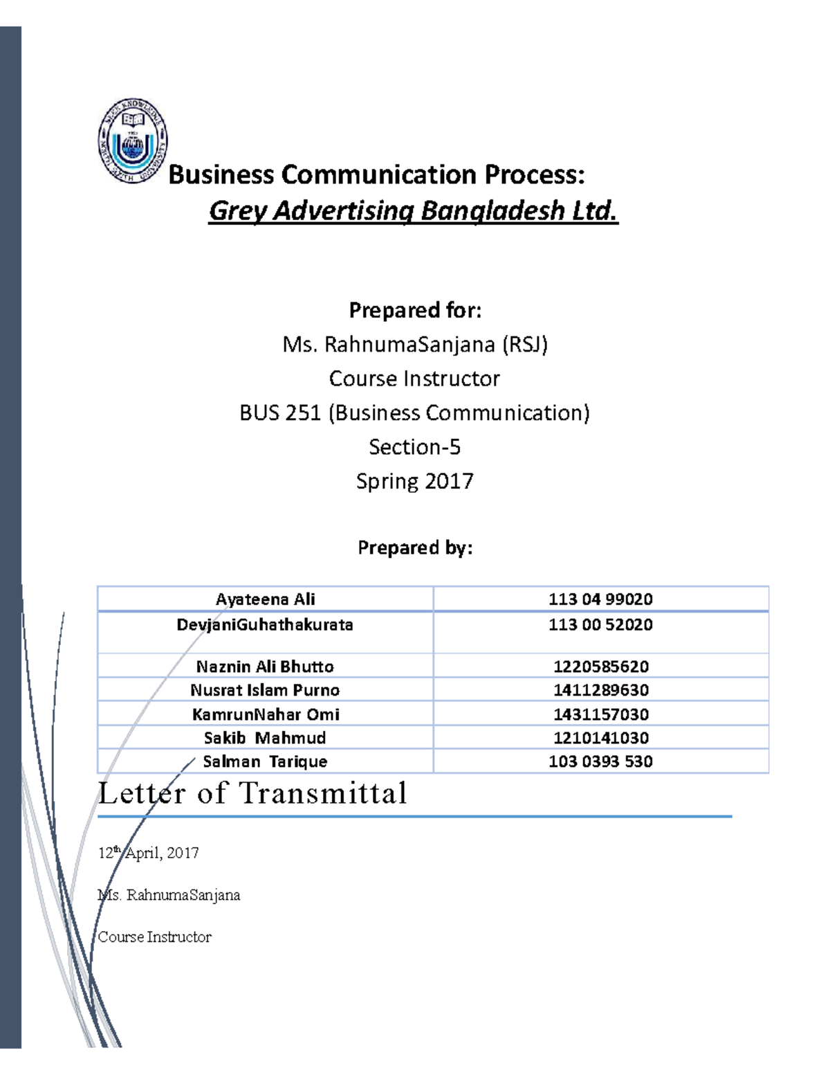 Final Project GREY Advertising Bangladesh-1 - Business Communication ...