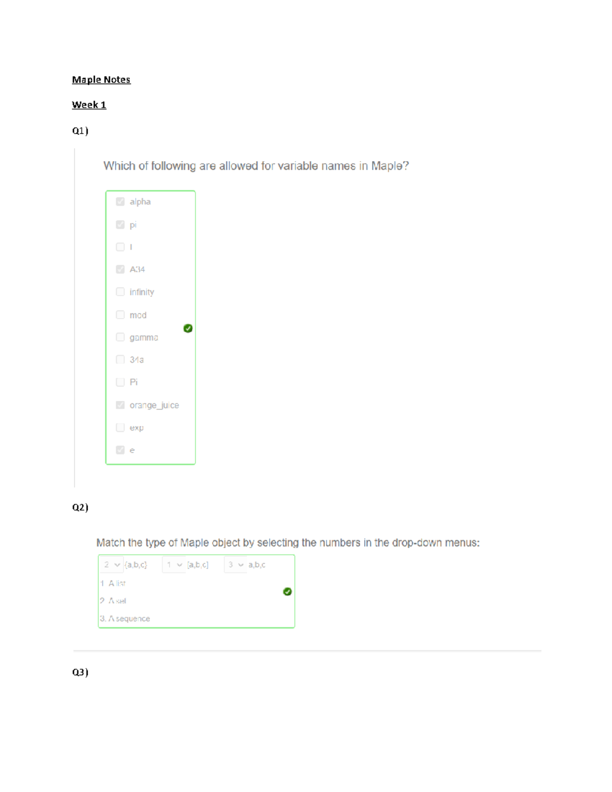 Maple Notes Week 1 to Week 10 Solutions - MATH1231 - Maple Notes Week 1 ...