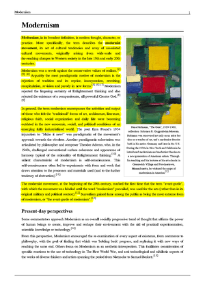 Modernism Background - MODERNISM & MODERNIST LITERATURE: INTRODUCTION ...