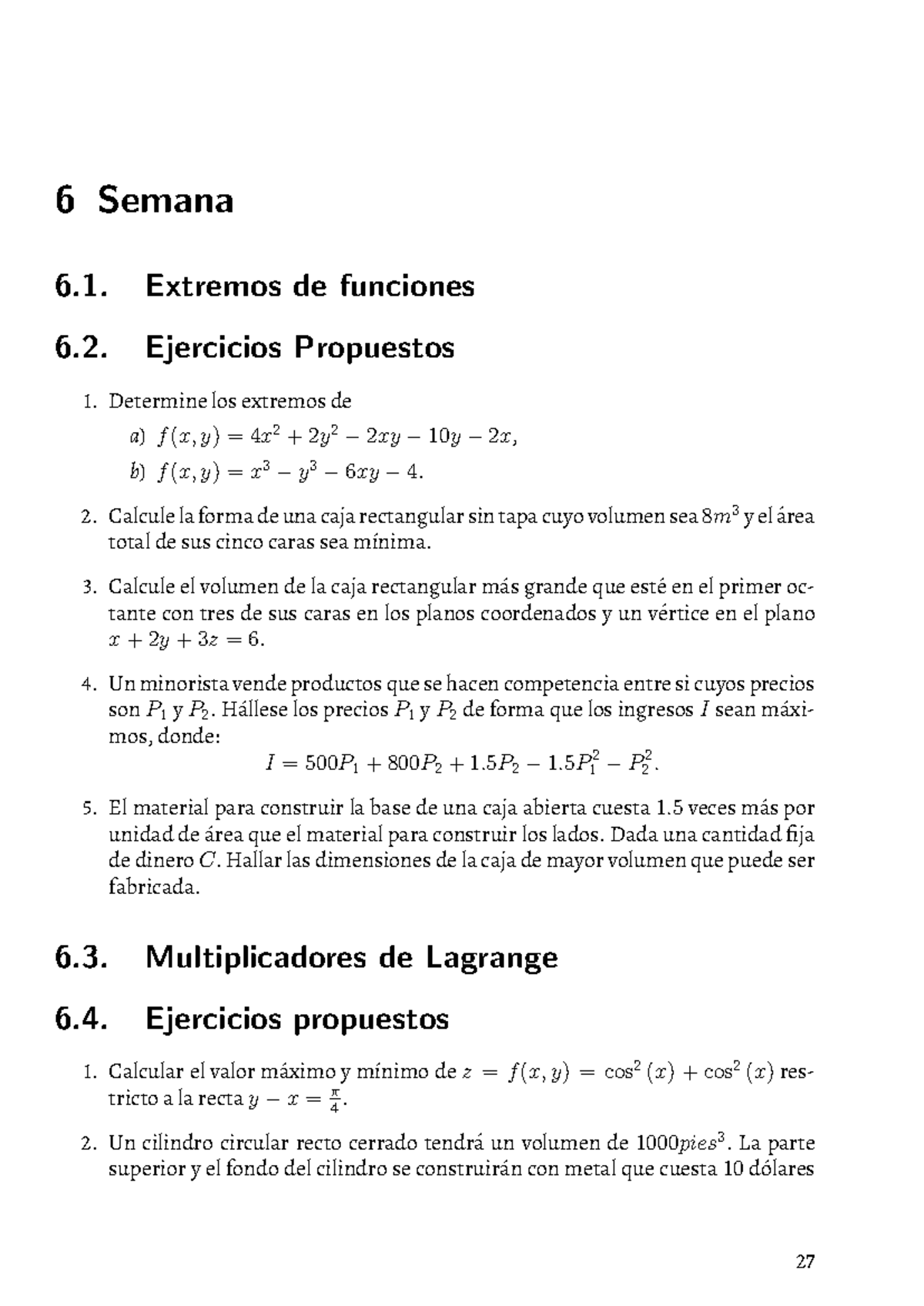 CAI Ejercicios 22 - Calculo avanzado para ingenieria - UTP - Studocu