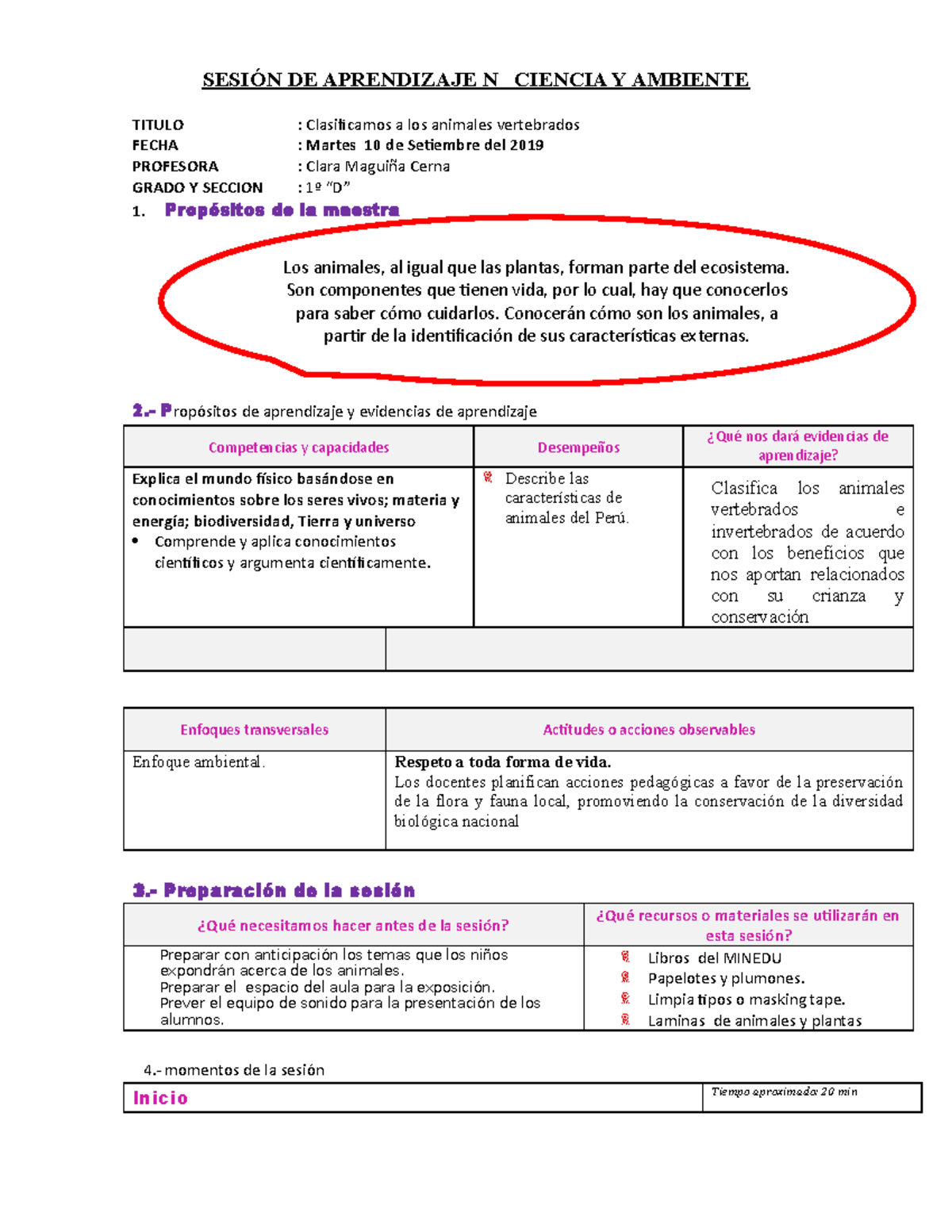 Clasificacion de animales vertebrados - SESIÓN DE APRENDIZAJE N CIENCIA ...