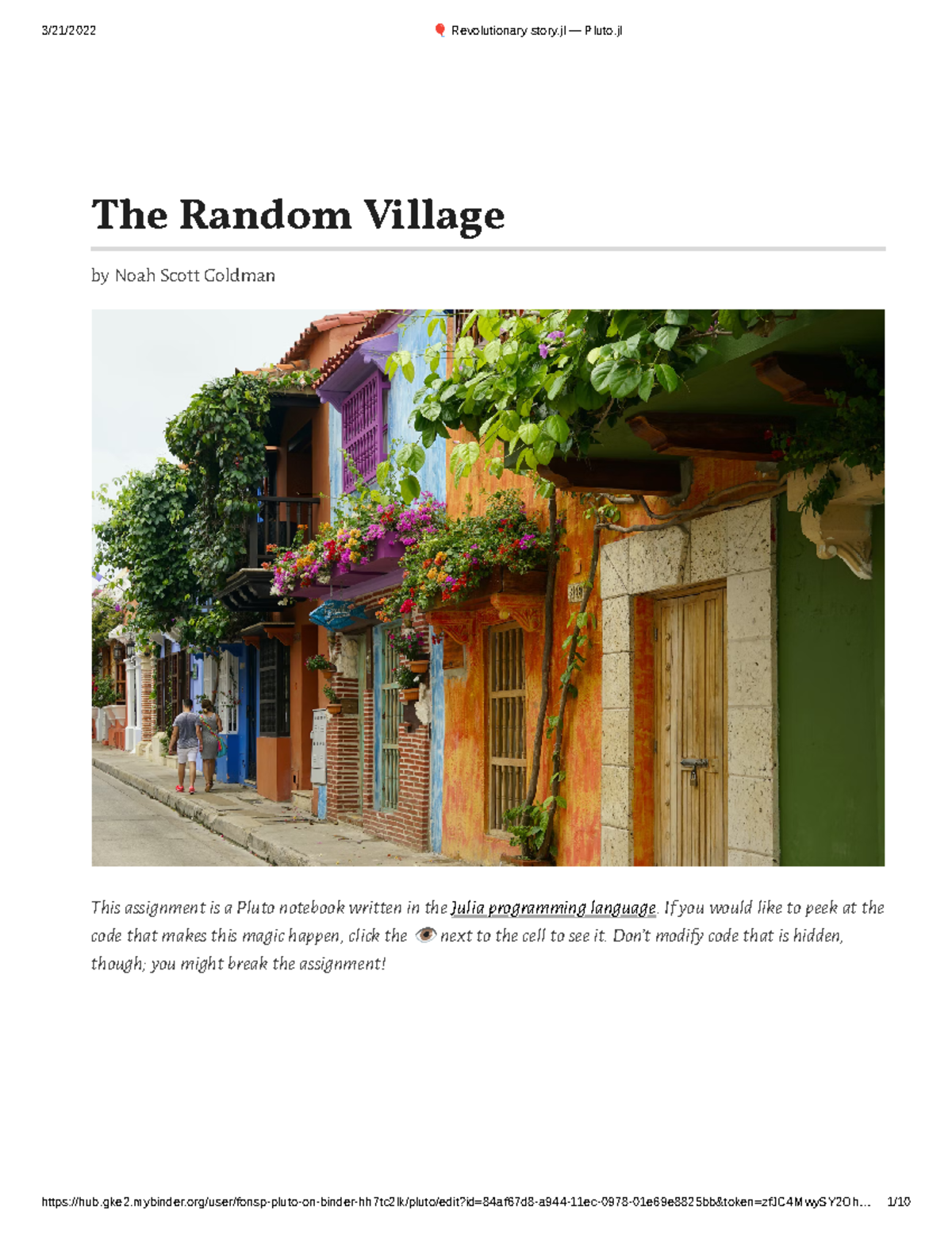 🎈 Revolutionary story.jl — Pluto - The Random Village by Noah Scott ...