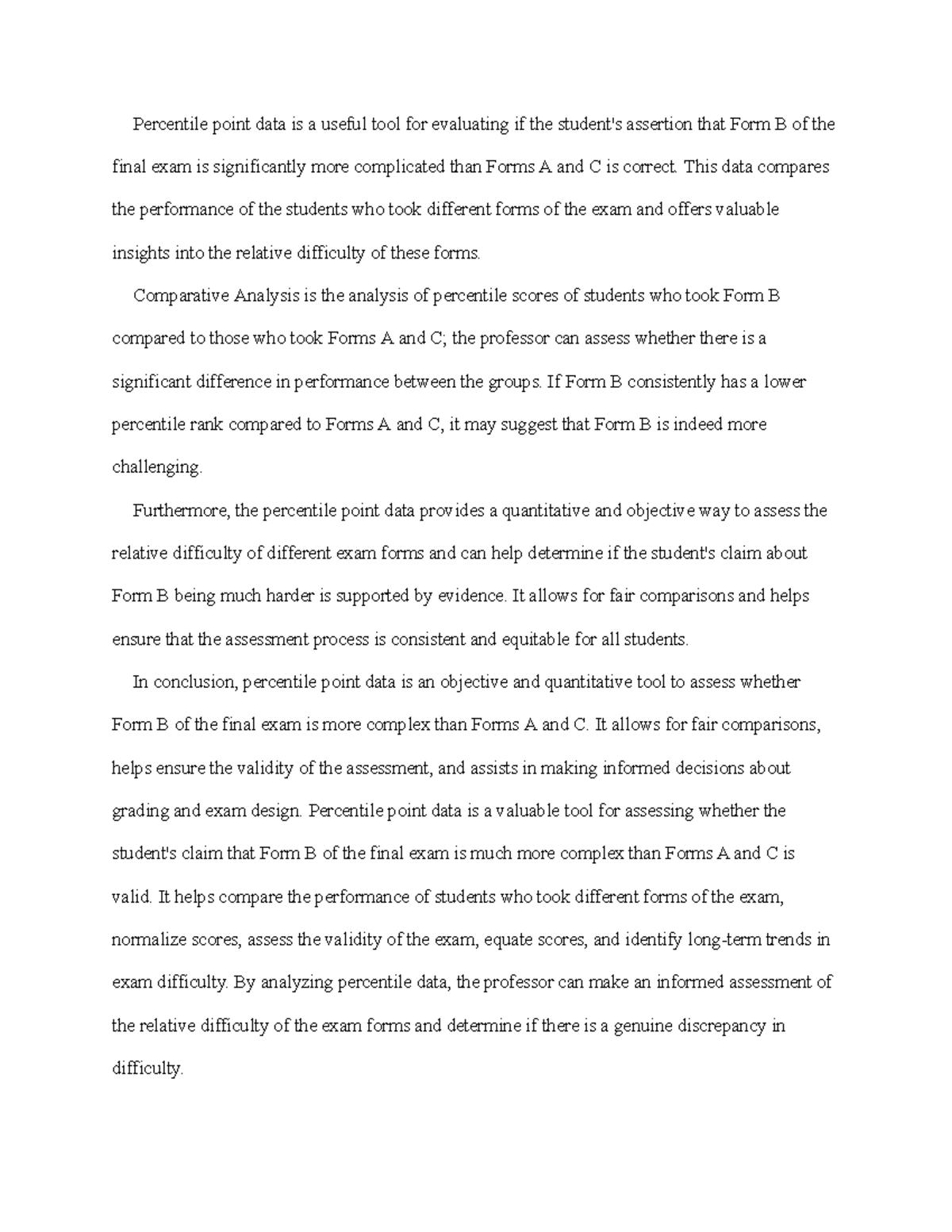 Topic 1 DQ 2 - Summary Graduate Statistics - Percentile point data is a ...