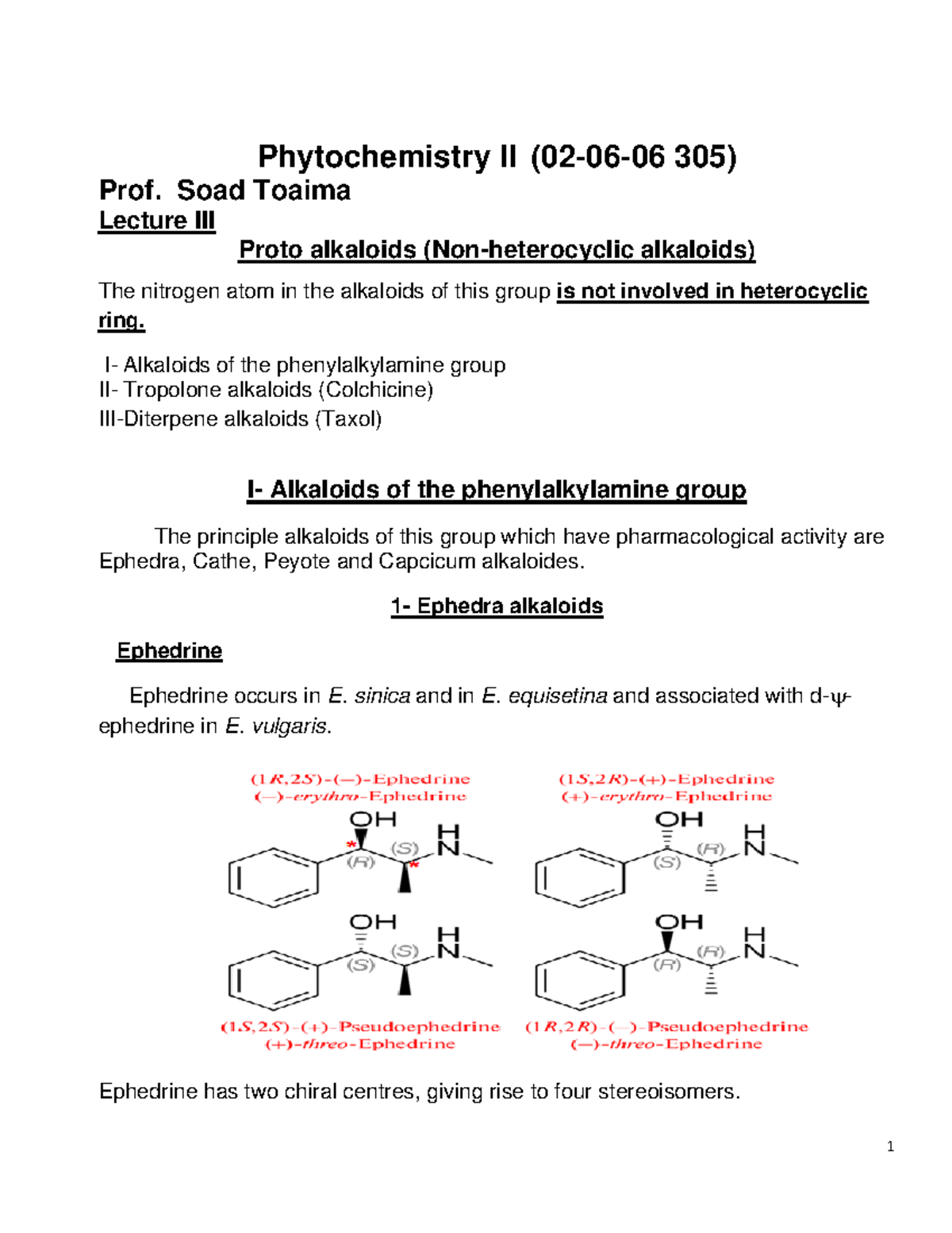 Lecture III Alex Spring 22-21 Proto alkaloids and Pyridine -Piperidine ...