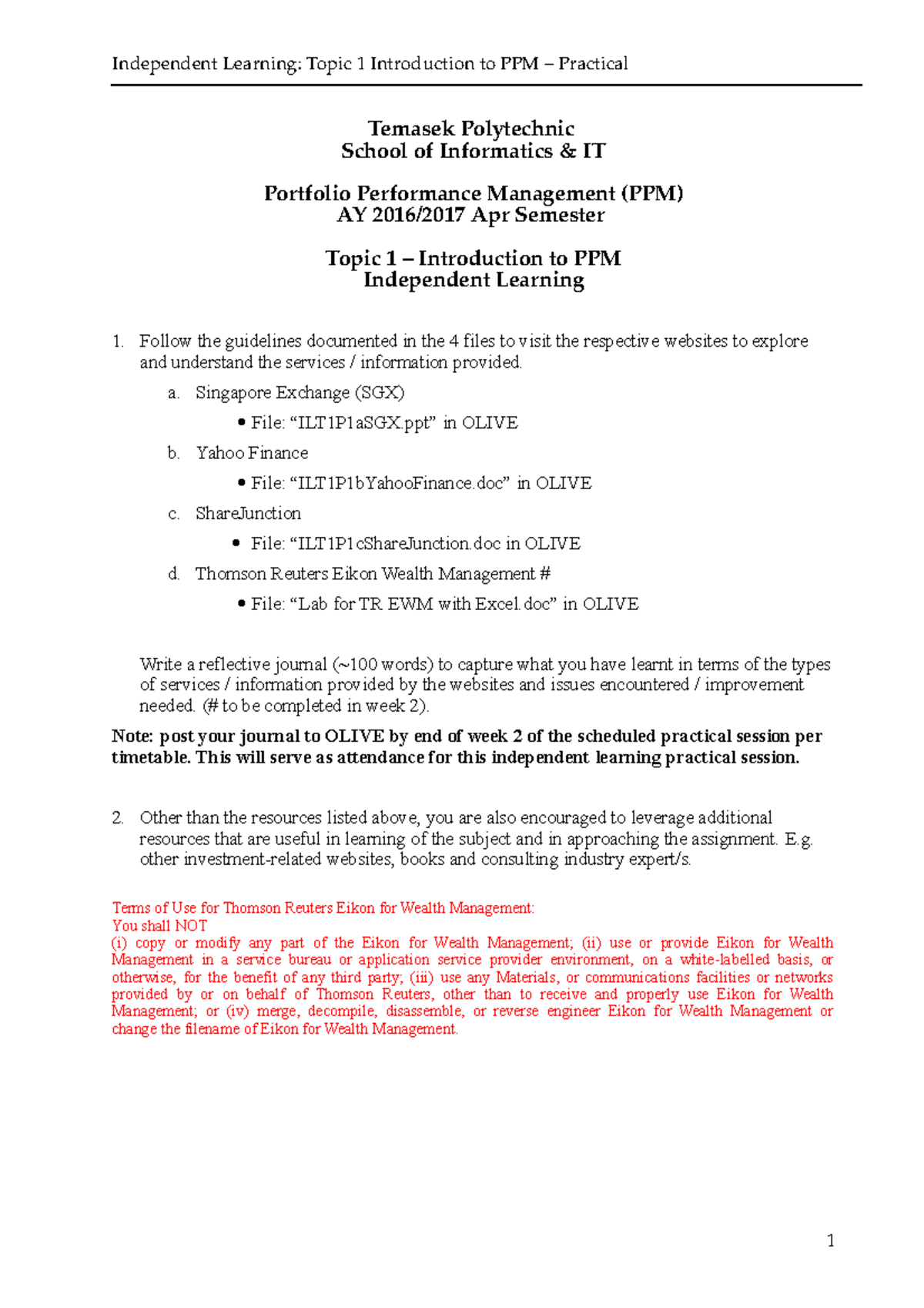 Practical Topic 1 IL Introduction to PPM - student - Independent ...