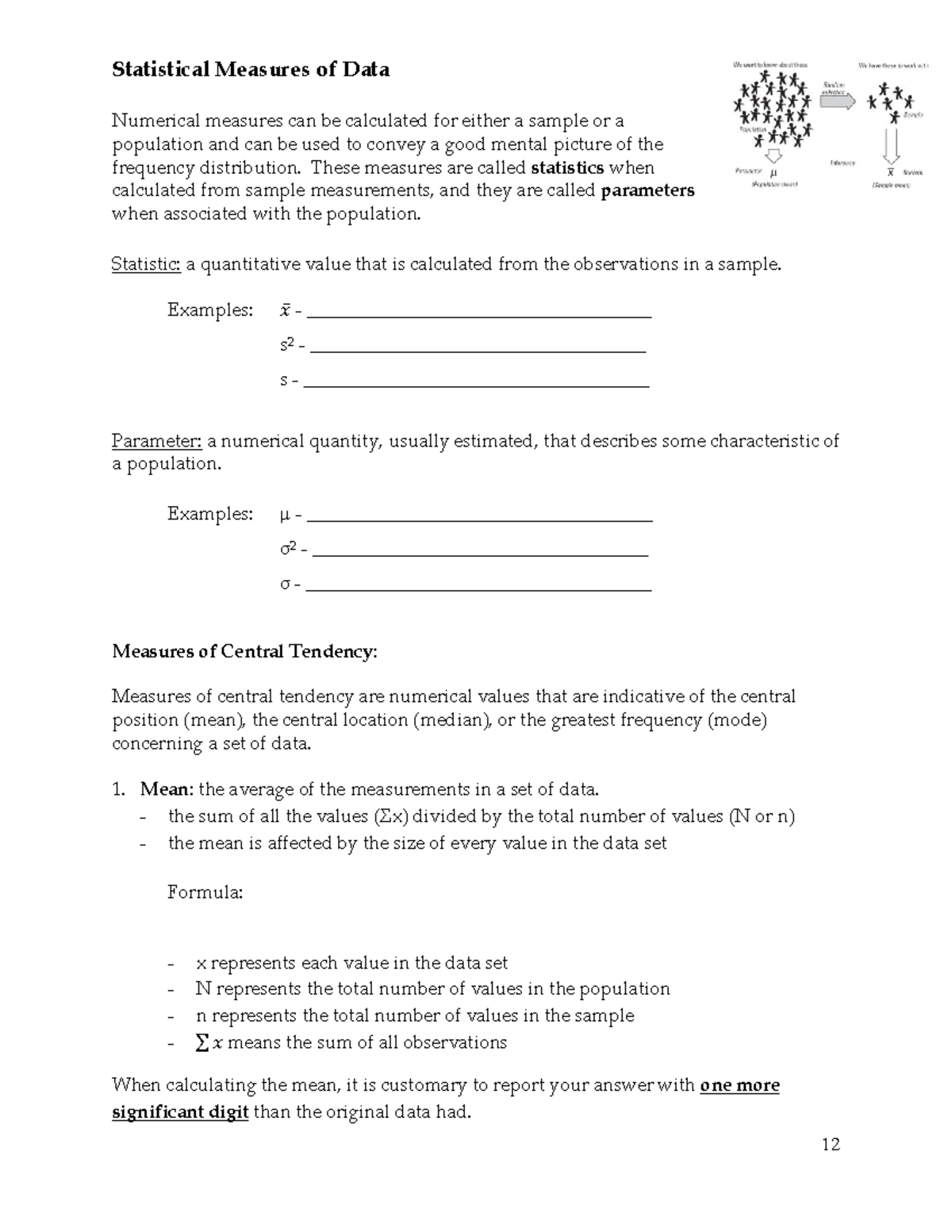 Descriptive Statistics Unit 1 0027 notes pages 12 to 16 W22 MQ ...