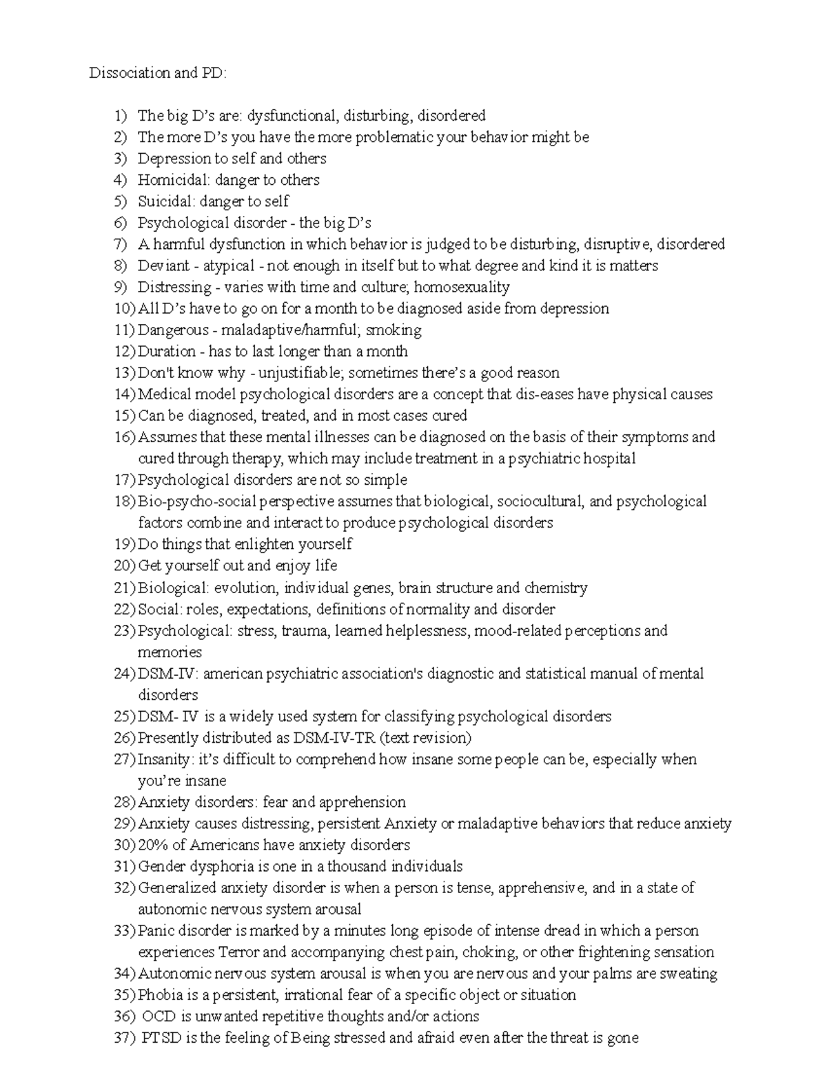 PARTicipation Disorders - Dissociation and PD; Bipolar, Schizophrenia ...