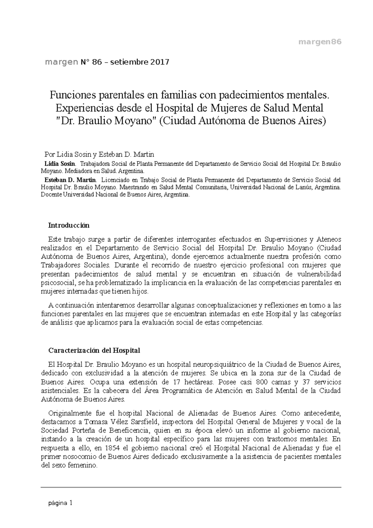 Martin 86 - dgggg - margen N° 86 – setiembre 2017 Funciones parentales ...