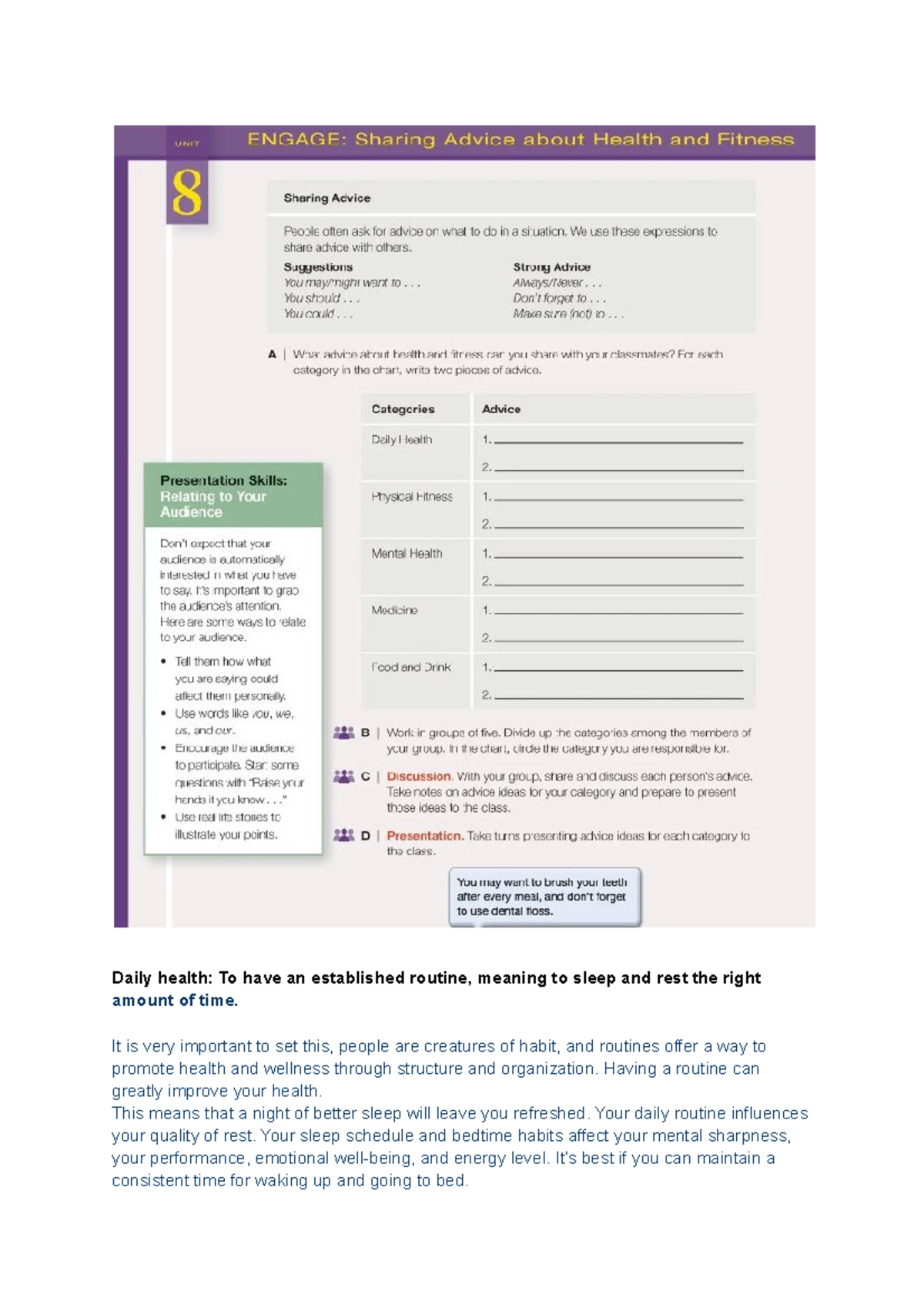 Project- A09 - really for icpna - Daily health: To have an established ...