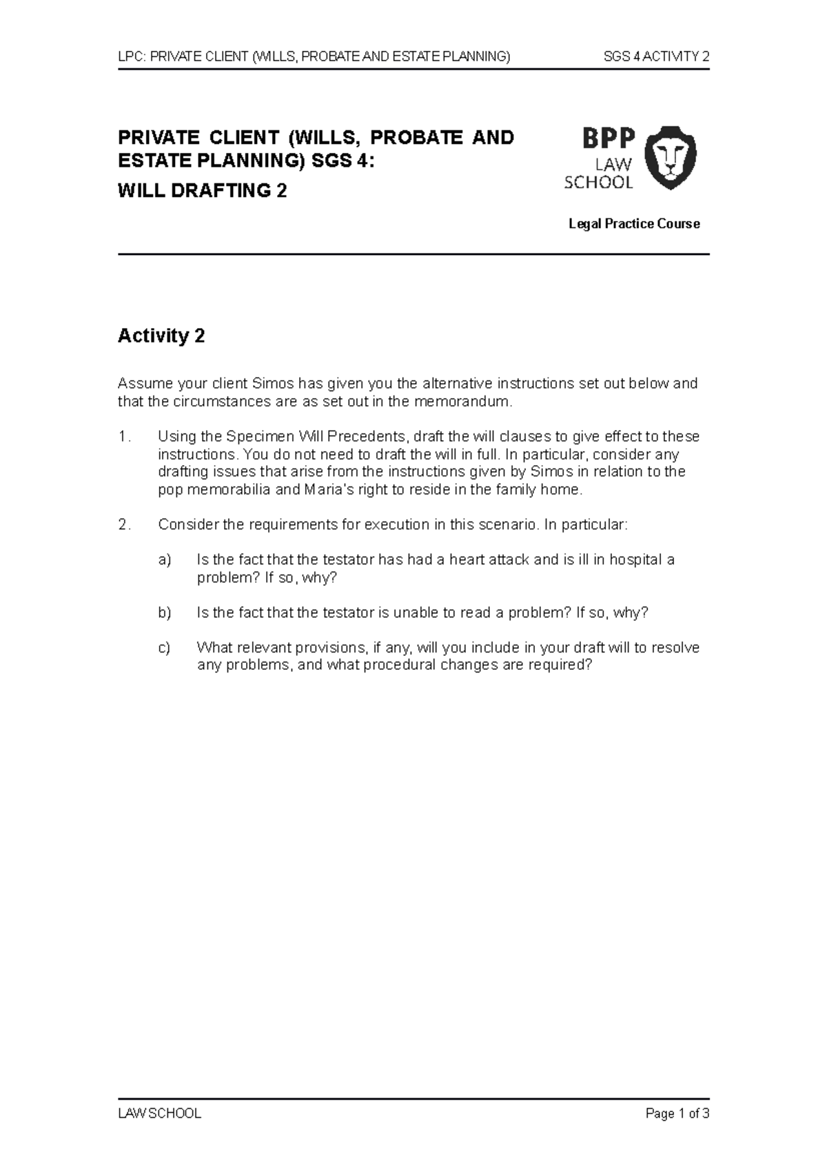 PC+(WPEP)+SGS+4+Activity+2+2021-22+ Final - LPC: PRIVATE CLIENT (WILLS ...