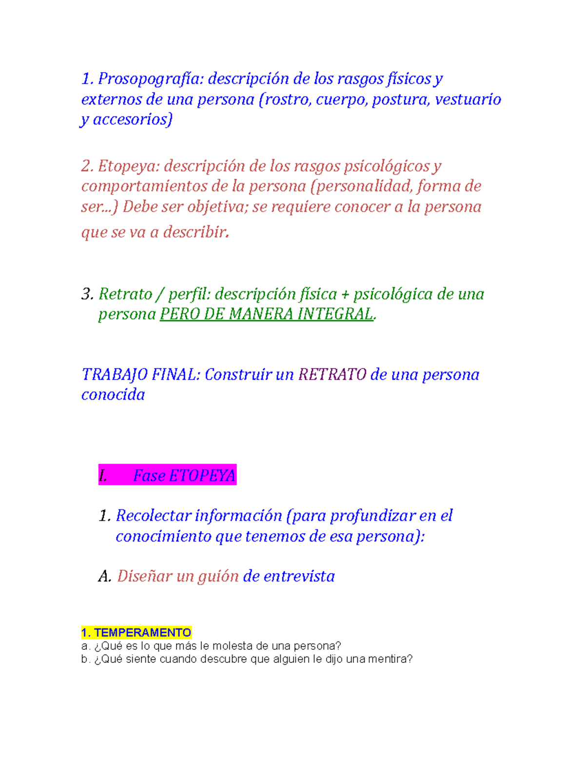 Explicacion Prosopografia Retrato Y Taller POR Fases - 1. Prosopografía ...
