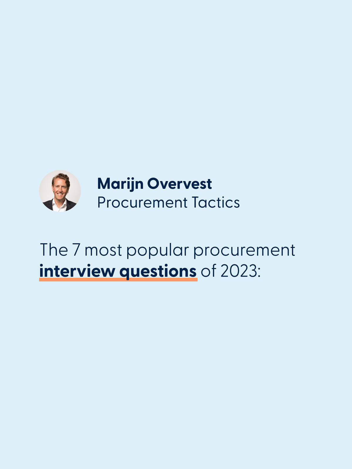 7 most popular procurement interview questions of 2023 - Answer in a ...
