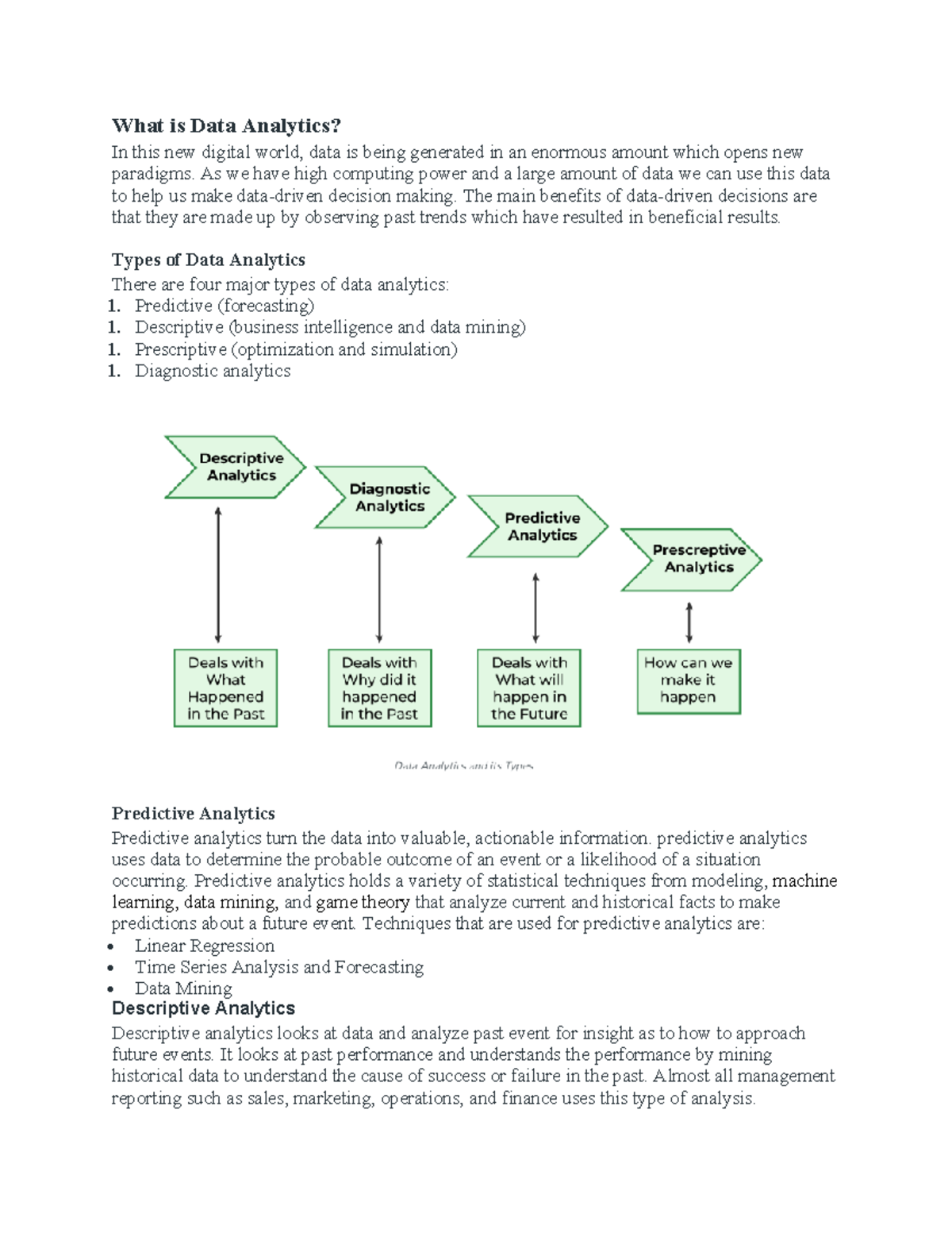 data analytics unit 1 - What is Data Analytics? In this new digital ...