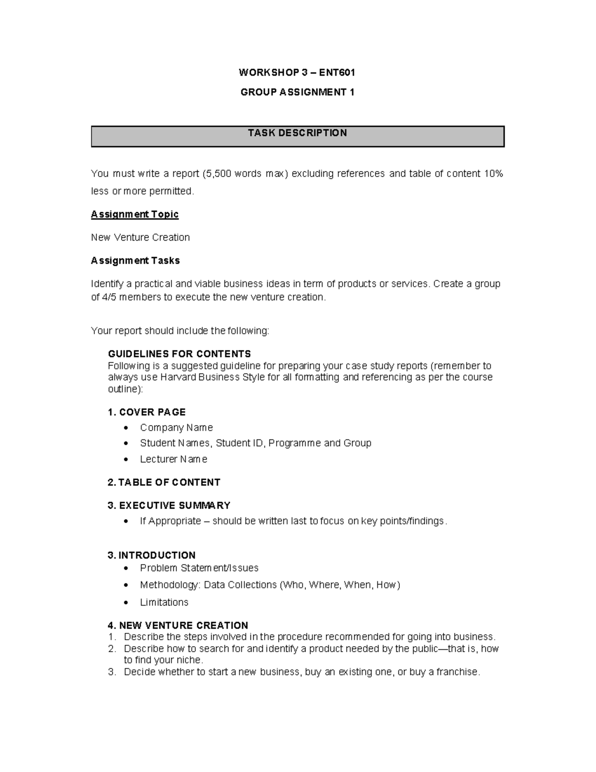 Workshop 3 - Group Assignment 1 - WORKSHOP 3 – ENT GROUP ASSIGNMENT 1 ...