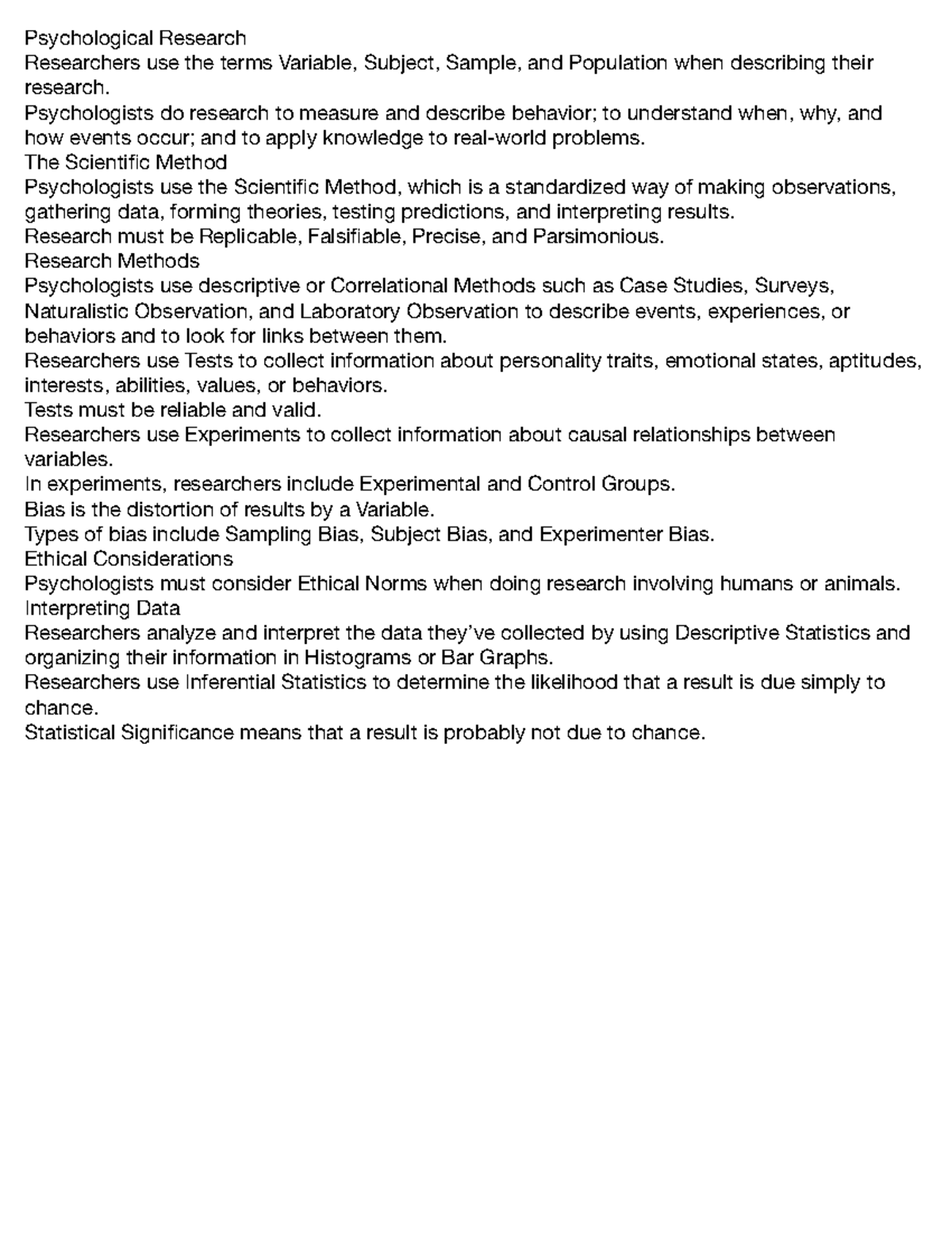 Psychological Research - Psychological Research Researchers use the ...