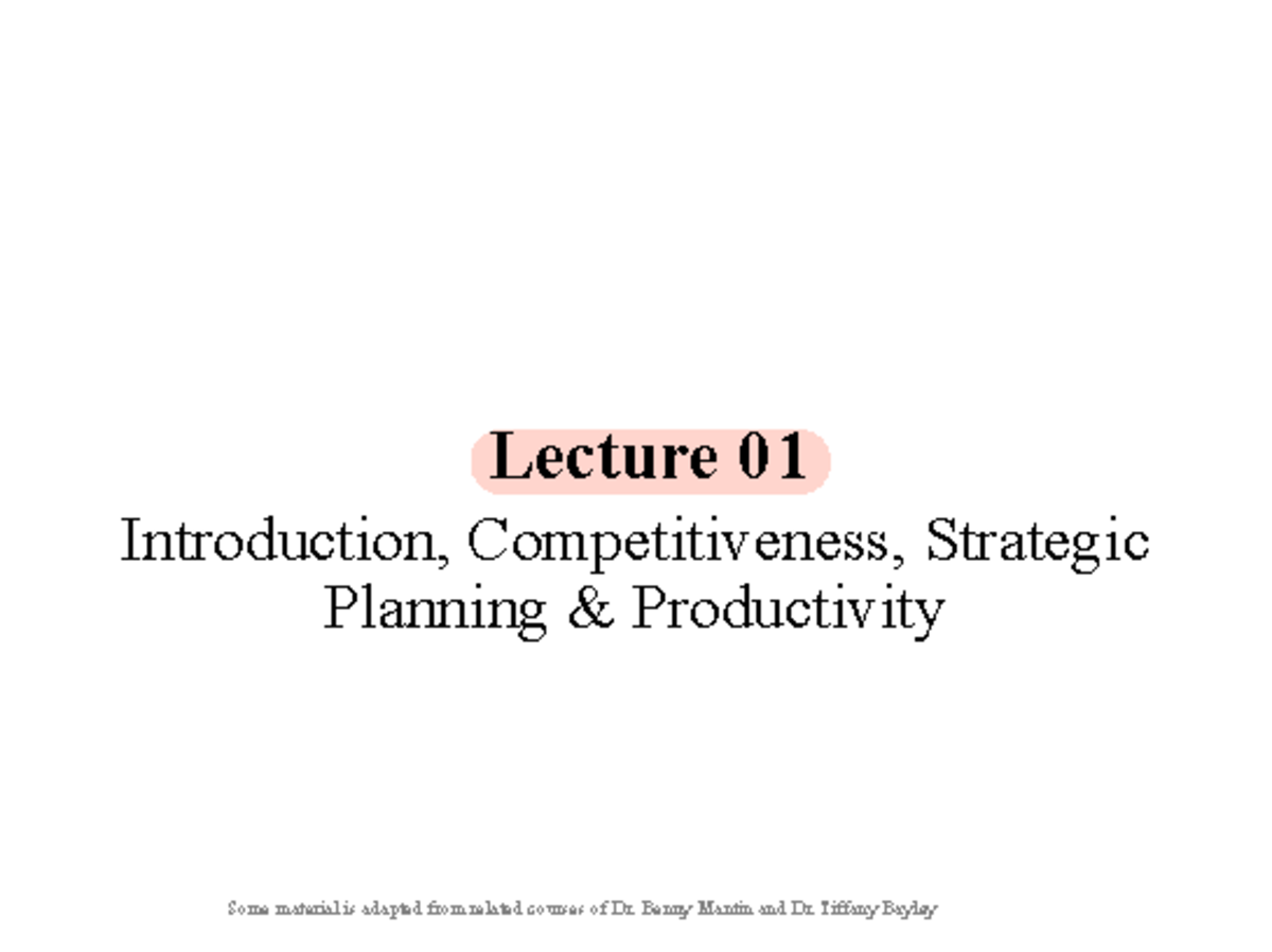 01 Introduction - Class 1 notes - ####### Lecture 01 Introduction ...