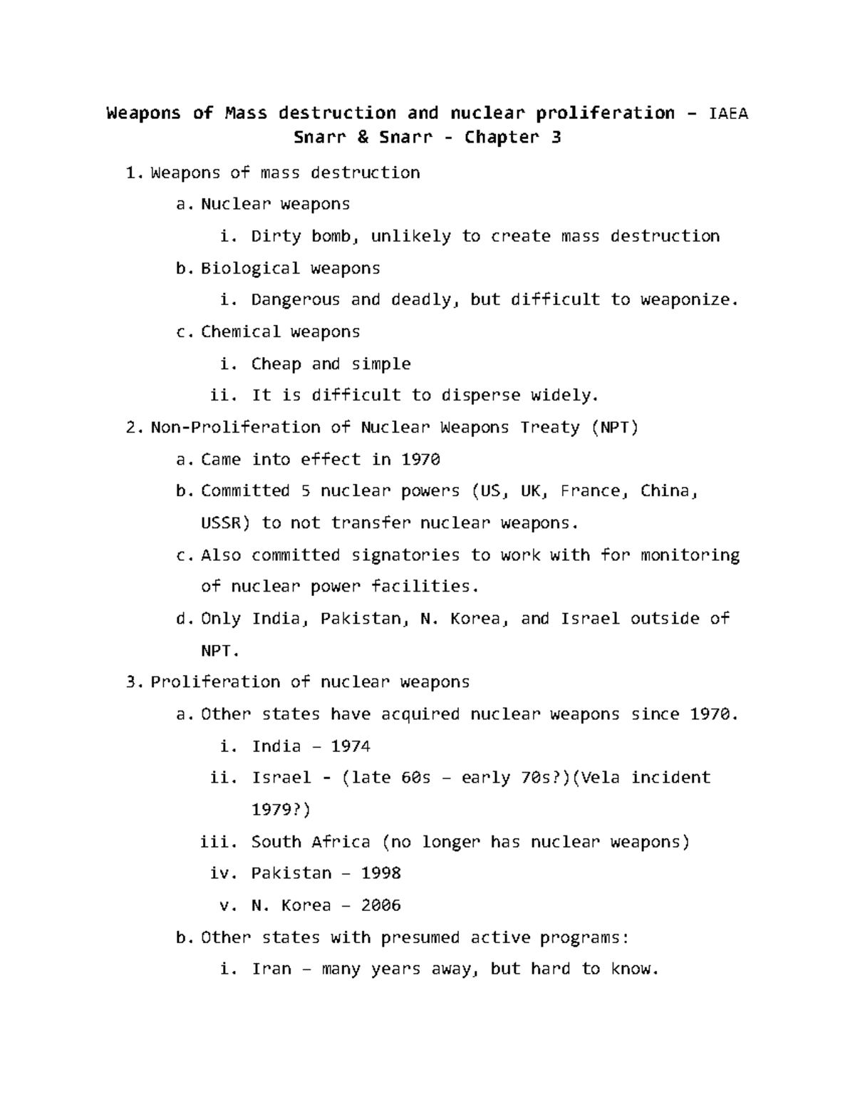 Oct 10, Weapons of Mass destruction and nuclear proliferation - Weapons ...