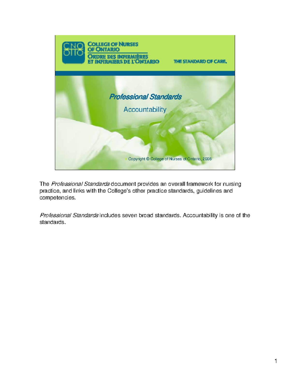 Accountability- College of Nurses of Ontario - Accountability ...