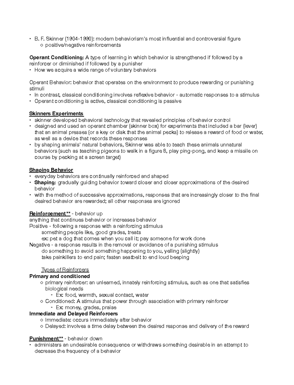 Operant Conditioning - Dr. Julie Bishop - B. F. Skinner (1904-1990 ...