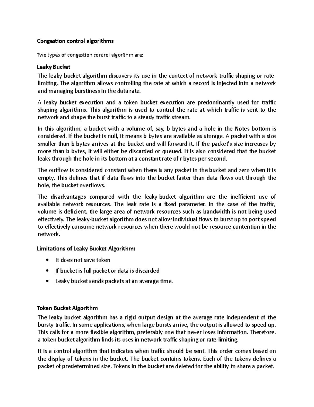 Congestion Control Algorithm The Algorithm Allows Controlling The Rate At Which A Record Is