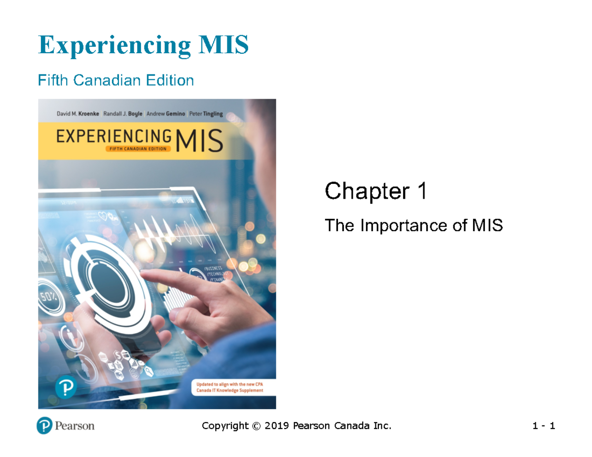 Kroenke mis5e ppt ch01 Key slides - Experiencing MIS Fifth Canadian ...
