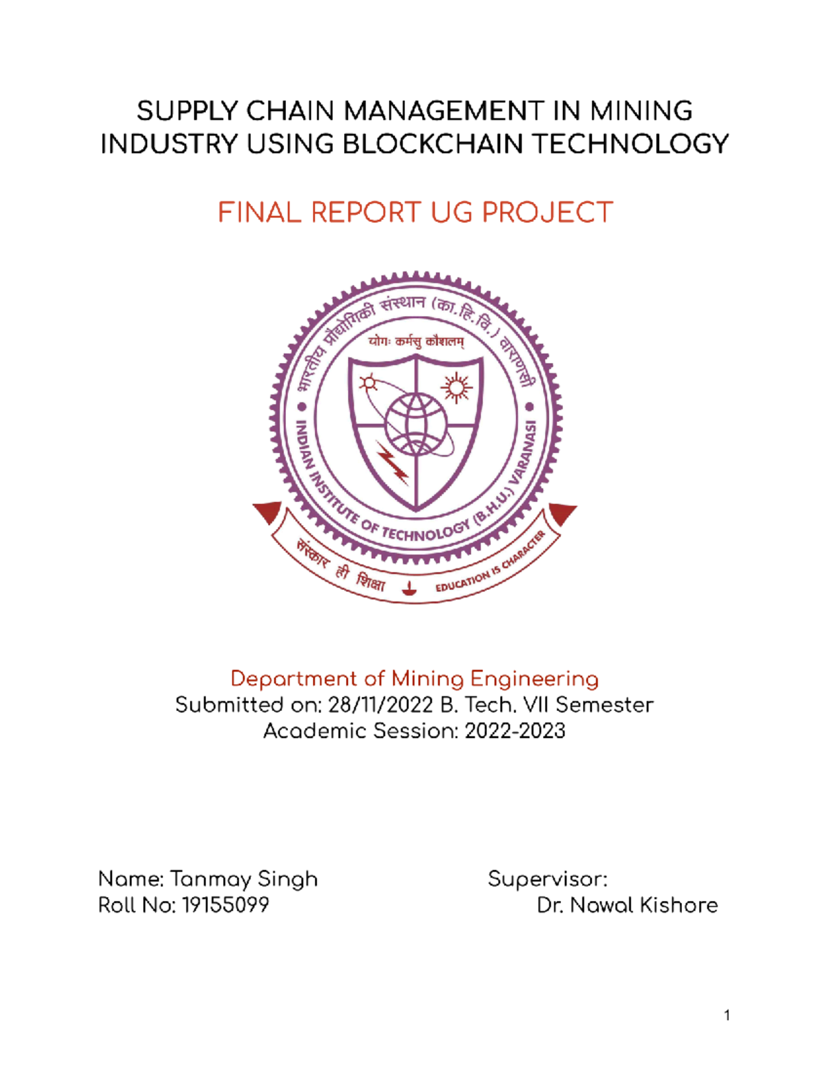 BTP Final Report 19155099 - Reliability Engineering - Studocu