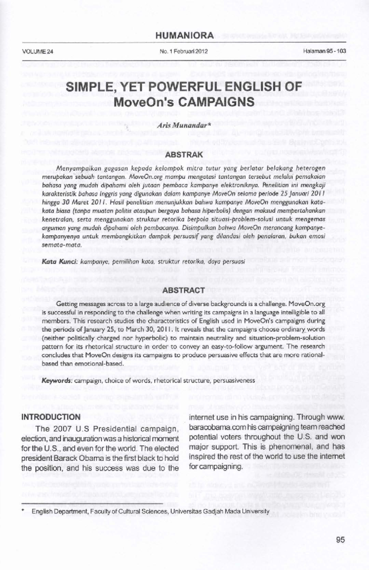 Simple, Yet Powerful English of Move Ons's Campaigns - HUMANIORA ...