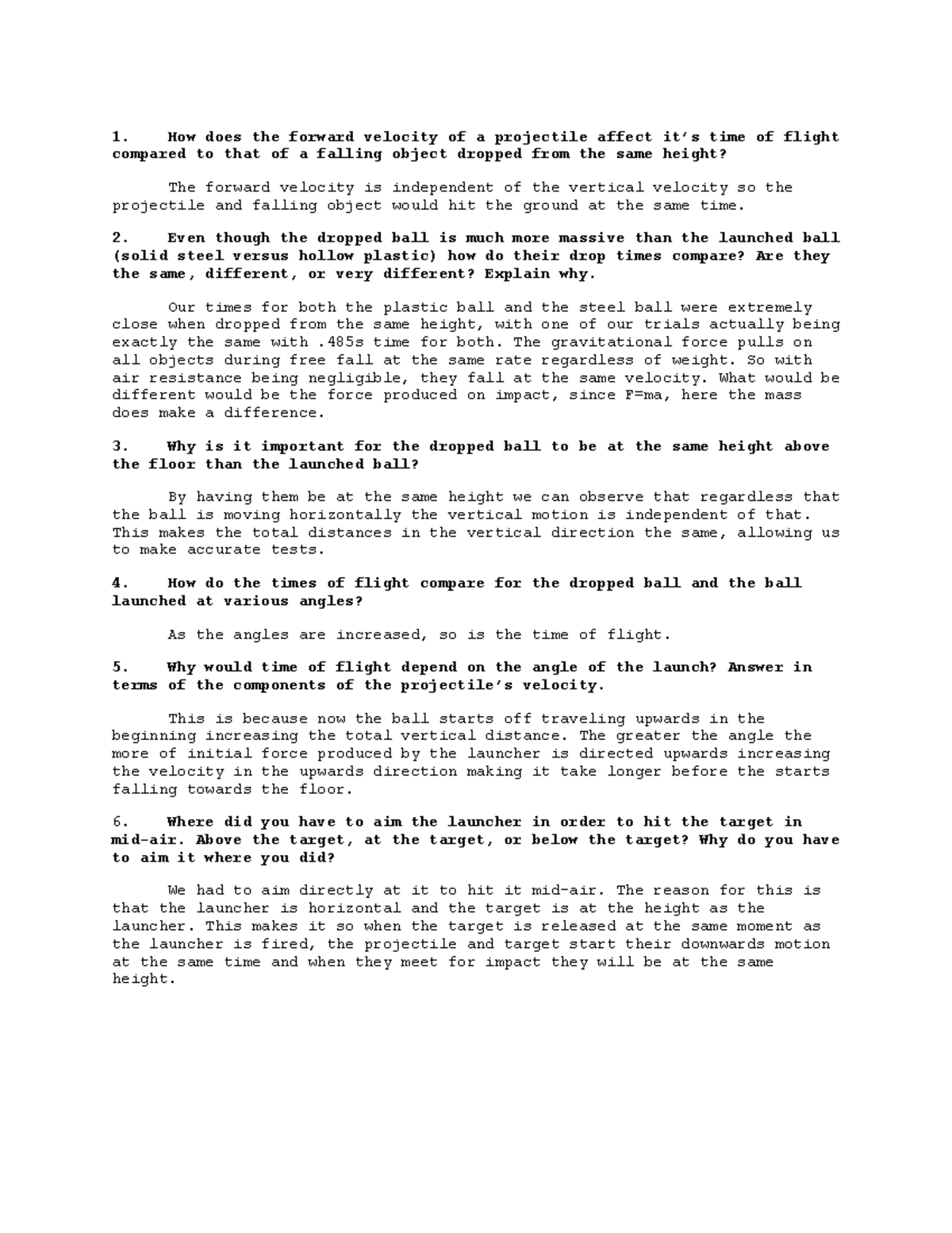 Physicslab P 04 - Intro to Physics lab work - 1. How does the forward ...