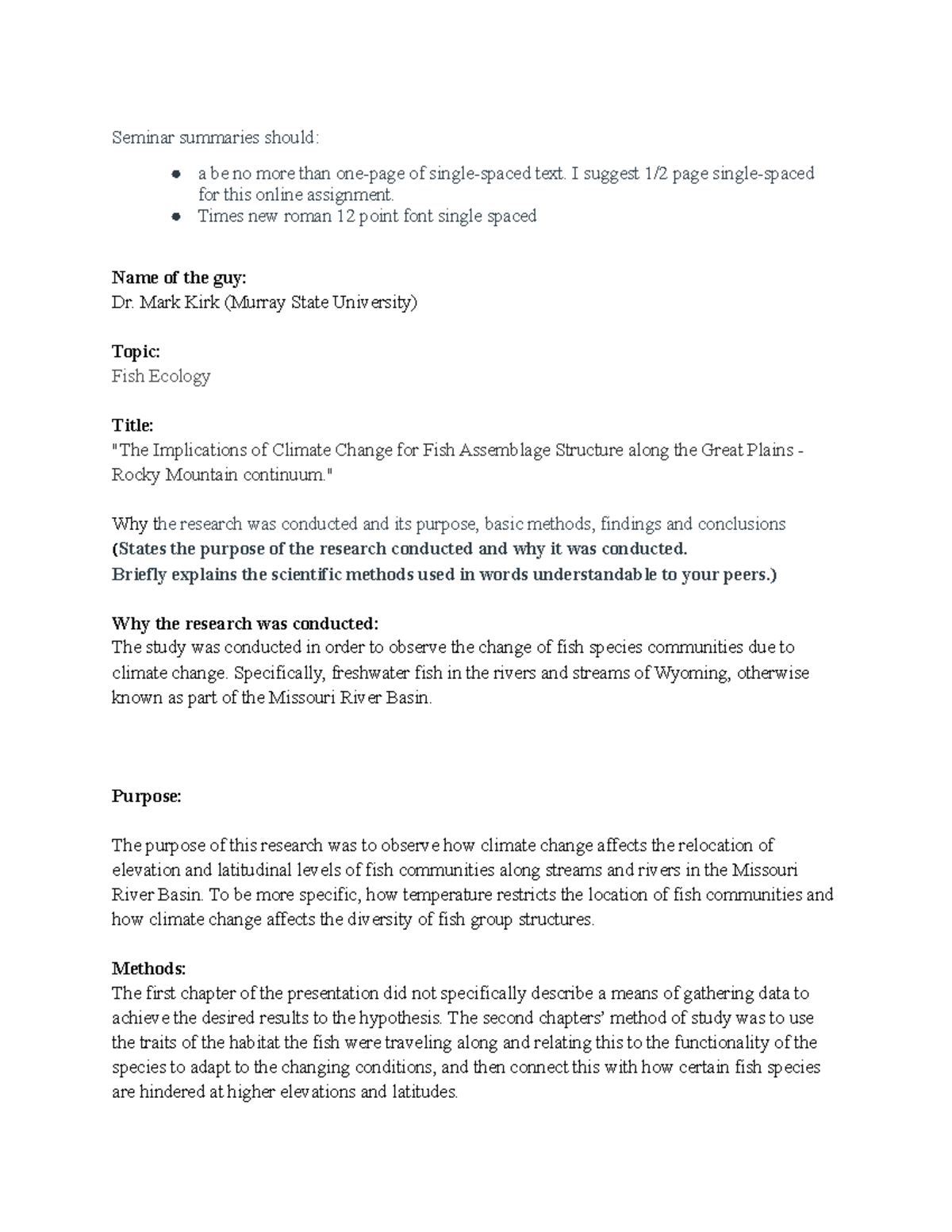 Research Talk one - This is an outline for the start of a paper ...