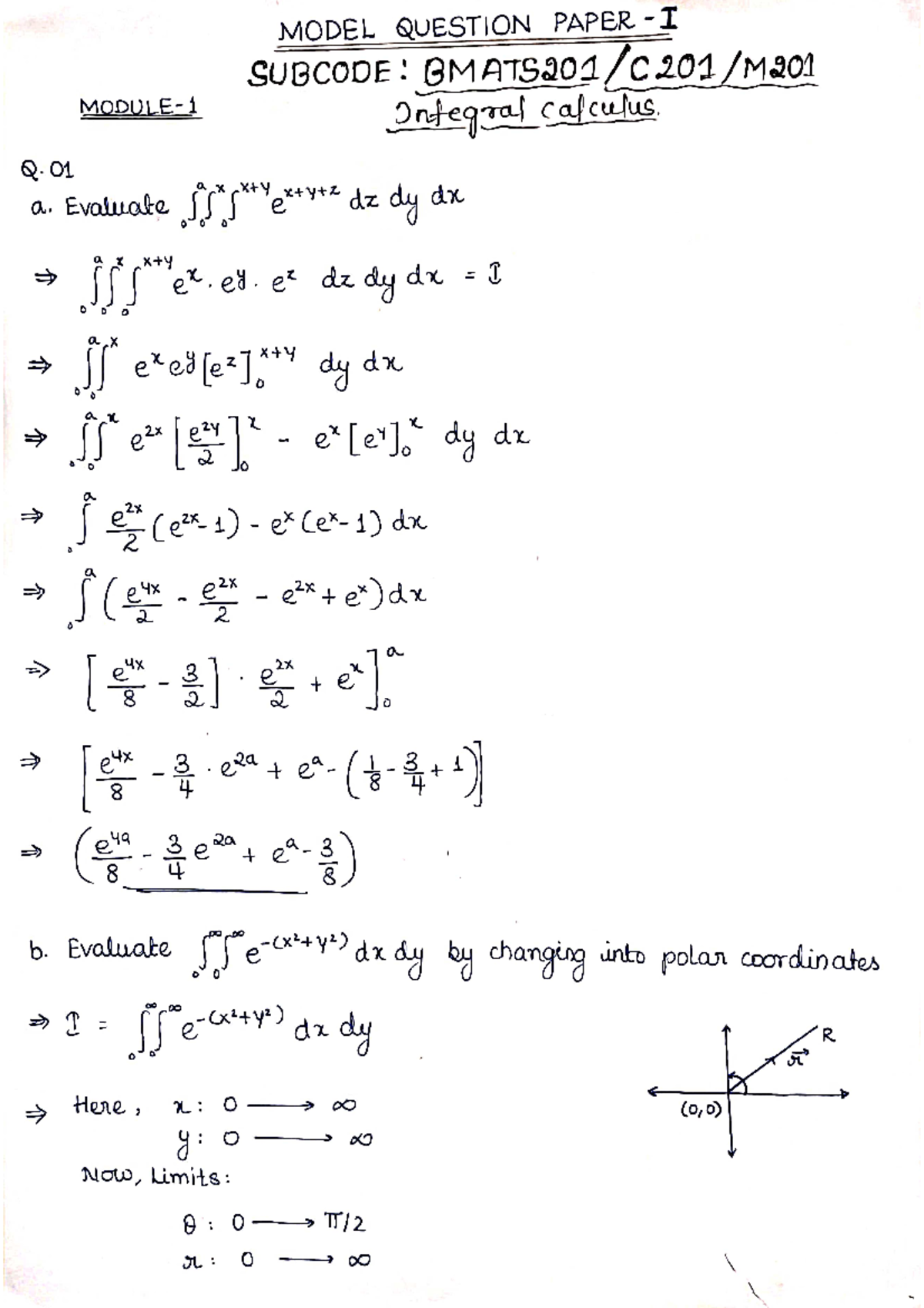 Rakamaths M2 - MATS201 Model question answer 22 - Engineering ...