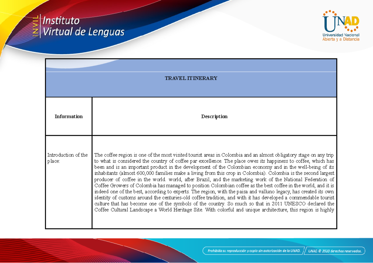 Annex 4 - Travel Itinerary chart - TRAVEL ITINERARY Information ...