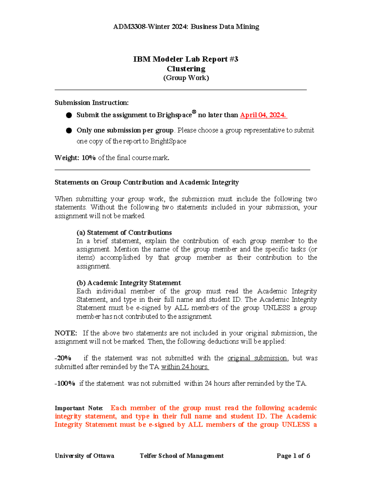 IBM Modeler Lab Report 3 - IBM Modeler Lab Report Clustering (Group Work) - Studocu