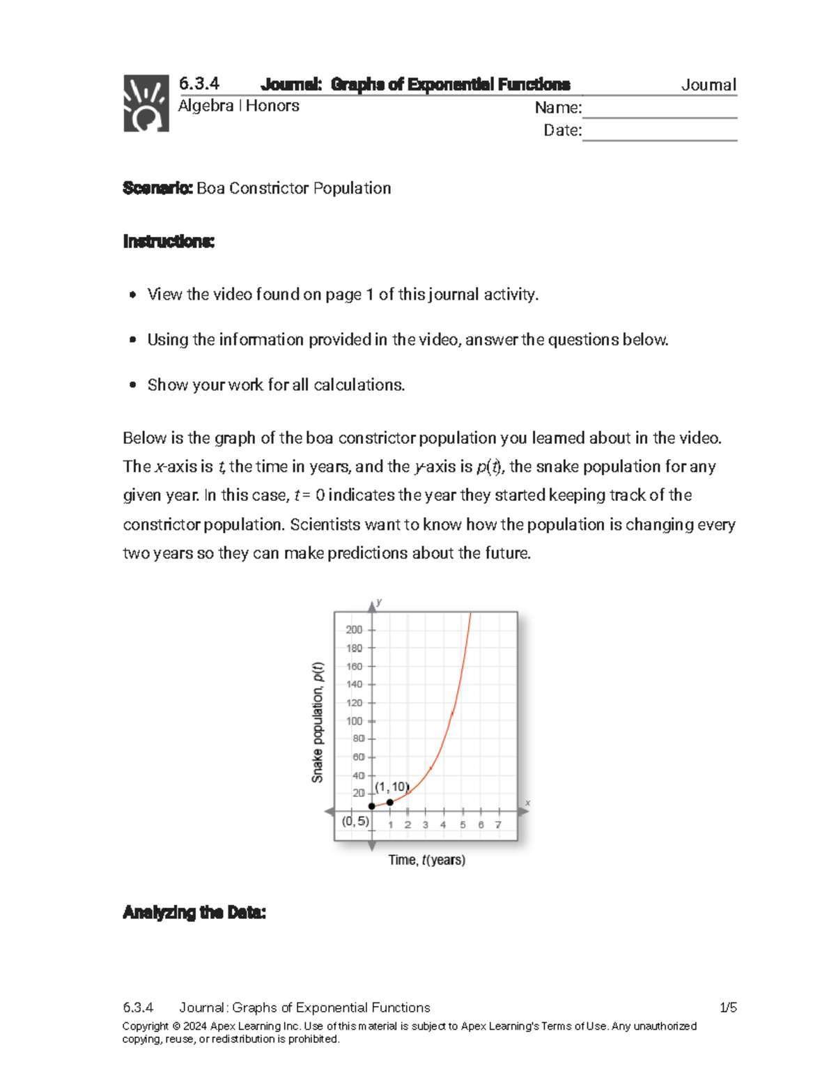 6.3.4 Journal - Graphs of Exponential Functions (Journal) - Copyright ...