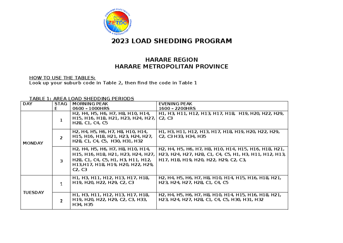 Final -2023 Load Shedding Program Consolidated - 2023 LOAD SHEDDING ...