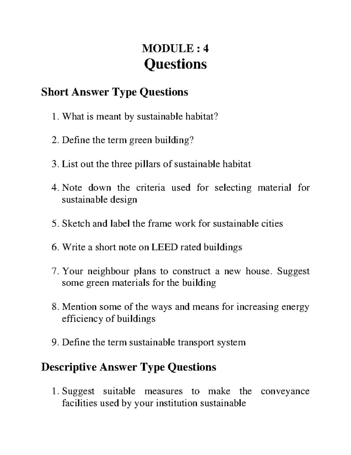 Module 4 question - MODULE : 4 Questions Short Answer Type Questions ...