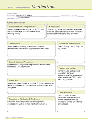 Drug Card Template-2 copy 9 - ACTIVE LEARNING TEMPLATES Medication ...