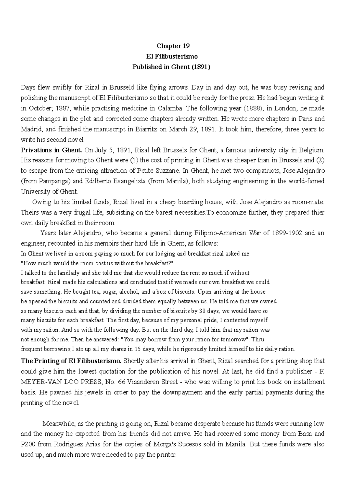 211625662 Chapter 19 Rizal - Chapter 19 El Filibusterismo Published in ...