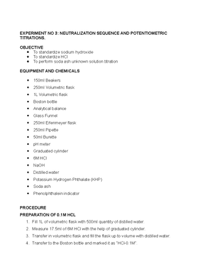 Experiment 2 postlab - Experiment-II Quantitative analysis of Nitrogen ...