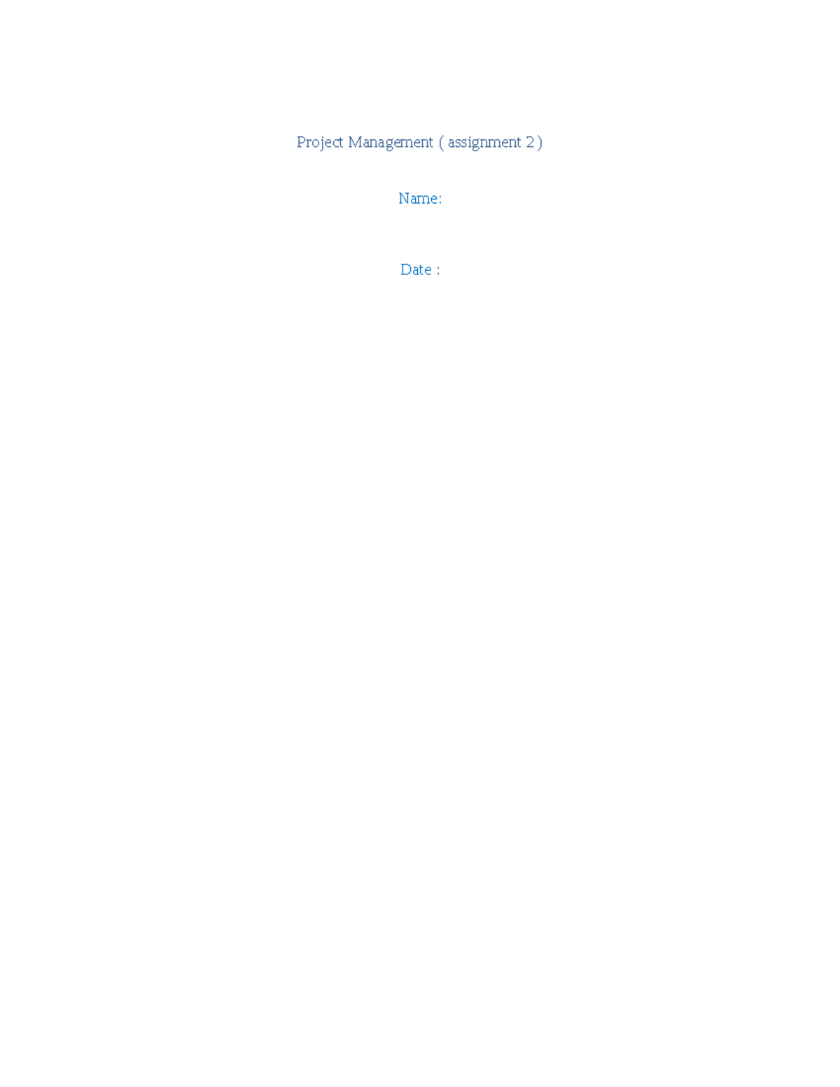 Project management 2 - Lecture Notes - Project Management ( assignment ...