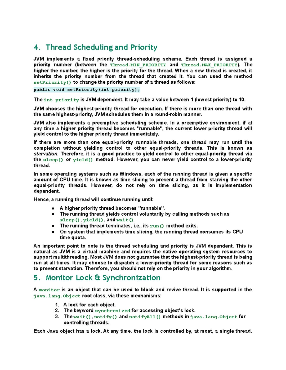 Java Programming Tutorial 71 4 Thread Scheduling And Priority Jvm Implements A Fixed Priority