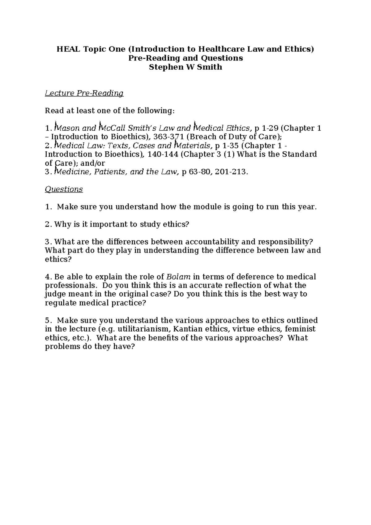 HEAL Topic One Pre-Reading(1) - HEAL Topic One (Introduction to ...