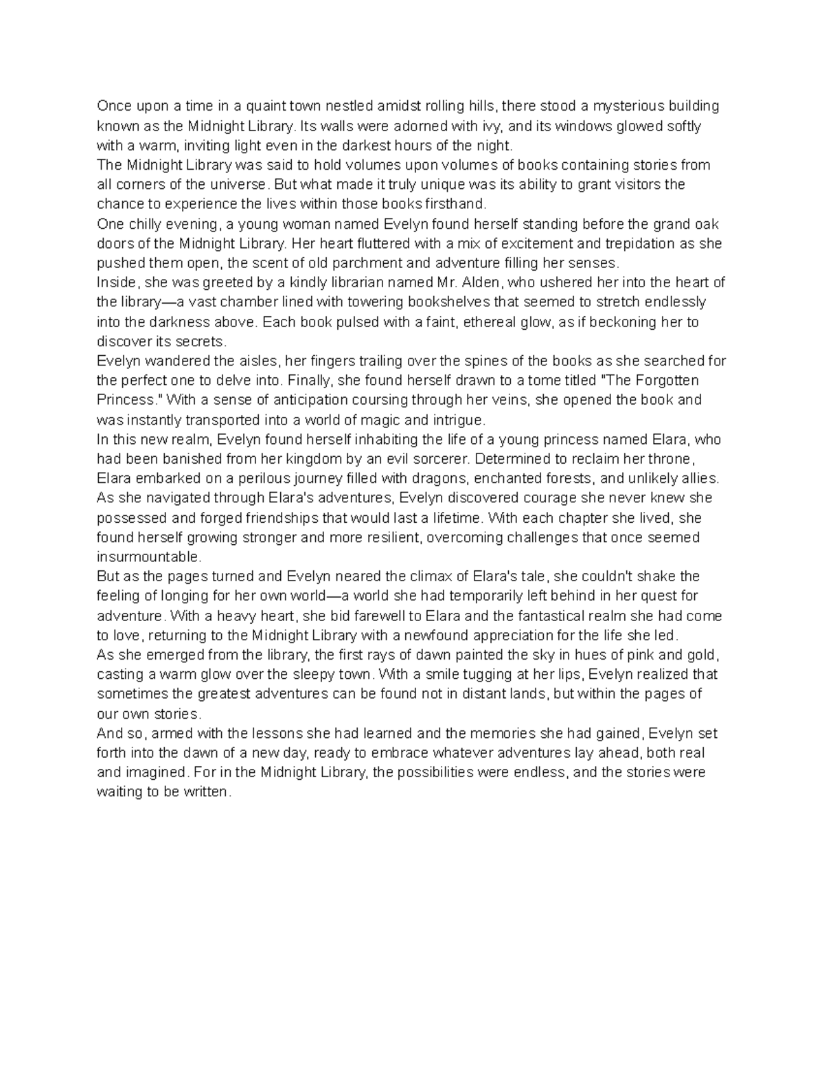 Story - Once upon a time in a quaint town nestled amidst rolling hills ...