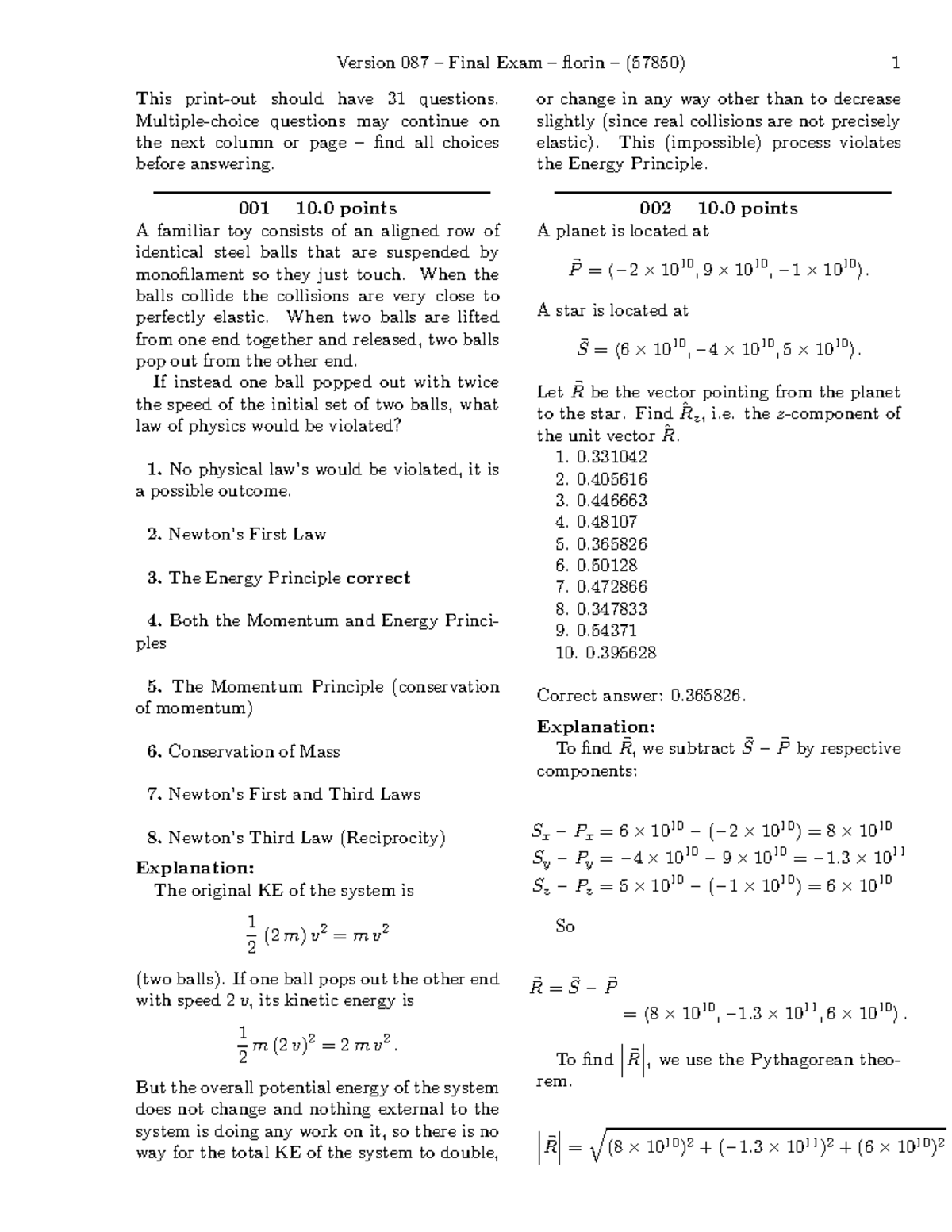Final Exam-solutions - homework - This print-out should have 31 ...