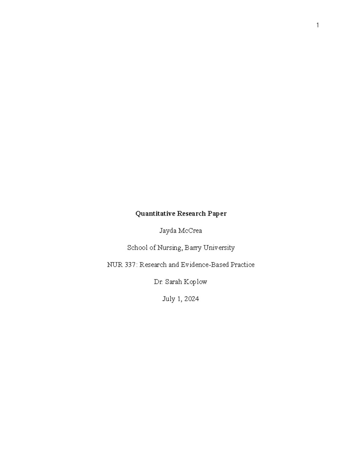 Quantitative Research Paper-2 - Quantitative Research Paper Jayda ...