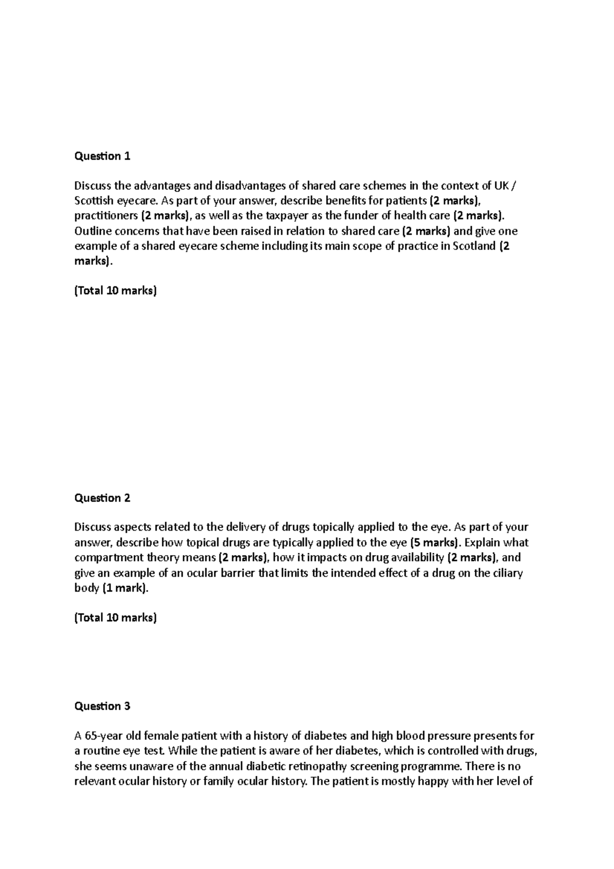 Questions and answers - Question 1 Discuss the advantages and ...