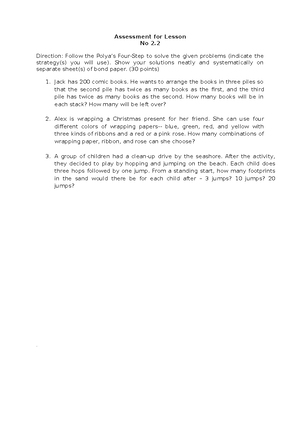 Solving using Polya's Method - Solve the following problems using Polya ...