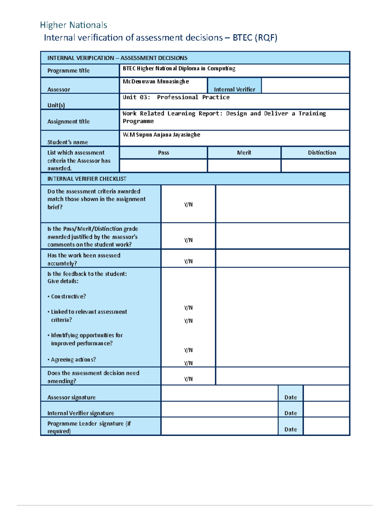 3 Unit 03 Wm Supun Anjana Jayasinghe Professional Practice Holistic Assignment Reworded 2021